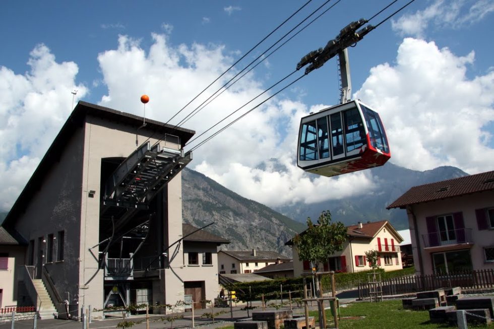 Bâtiment, téléphérique Riddes-Isérales - Swiss Vapeur Parc
